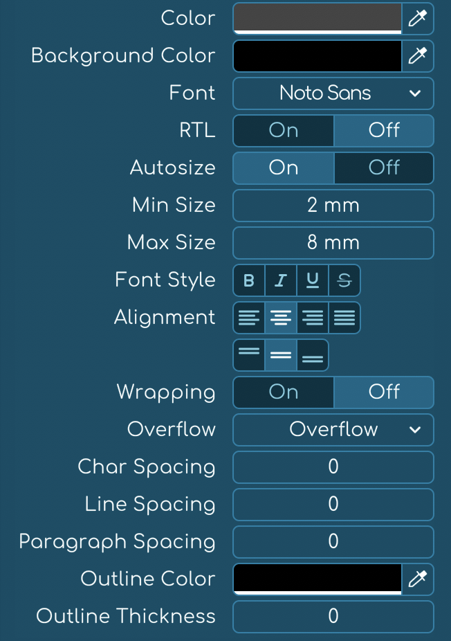 Text Panels - Tabletop Creator